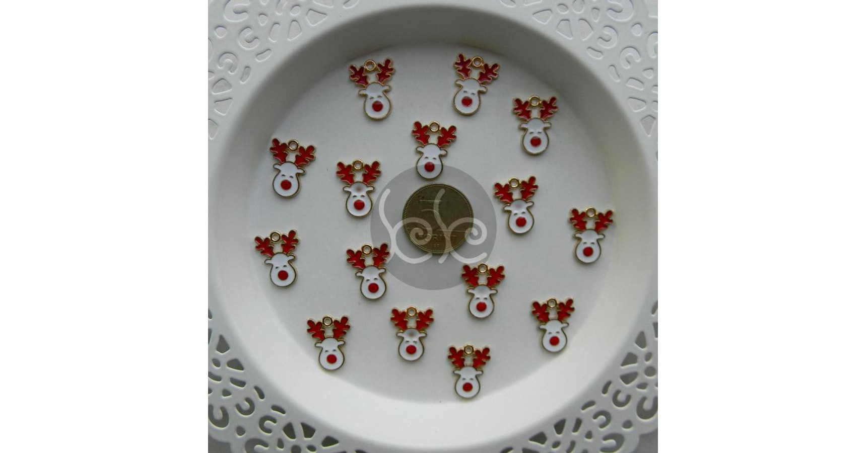 Fehér szarvas medál - Kreatív Kellékek Webáruház